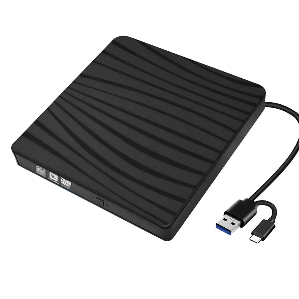 husxh USB 3.0/Type-C Slim External DVD RW CD Writer Drive Burner Reader ...
