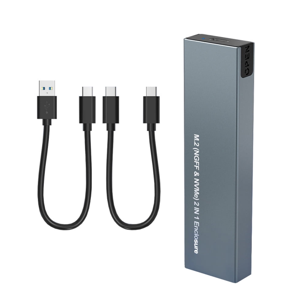 husxh USB Type C M.2 SSD External Box NVME PCIE SATA M/B Key Hard Drive ...