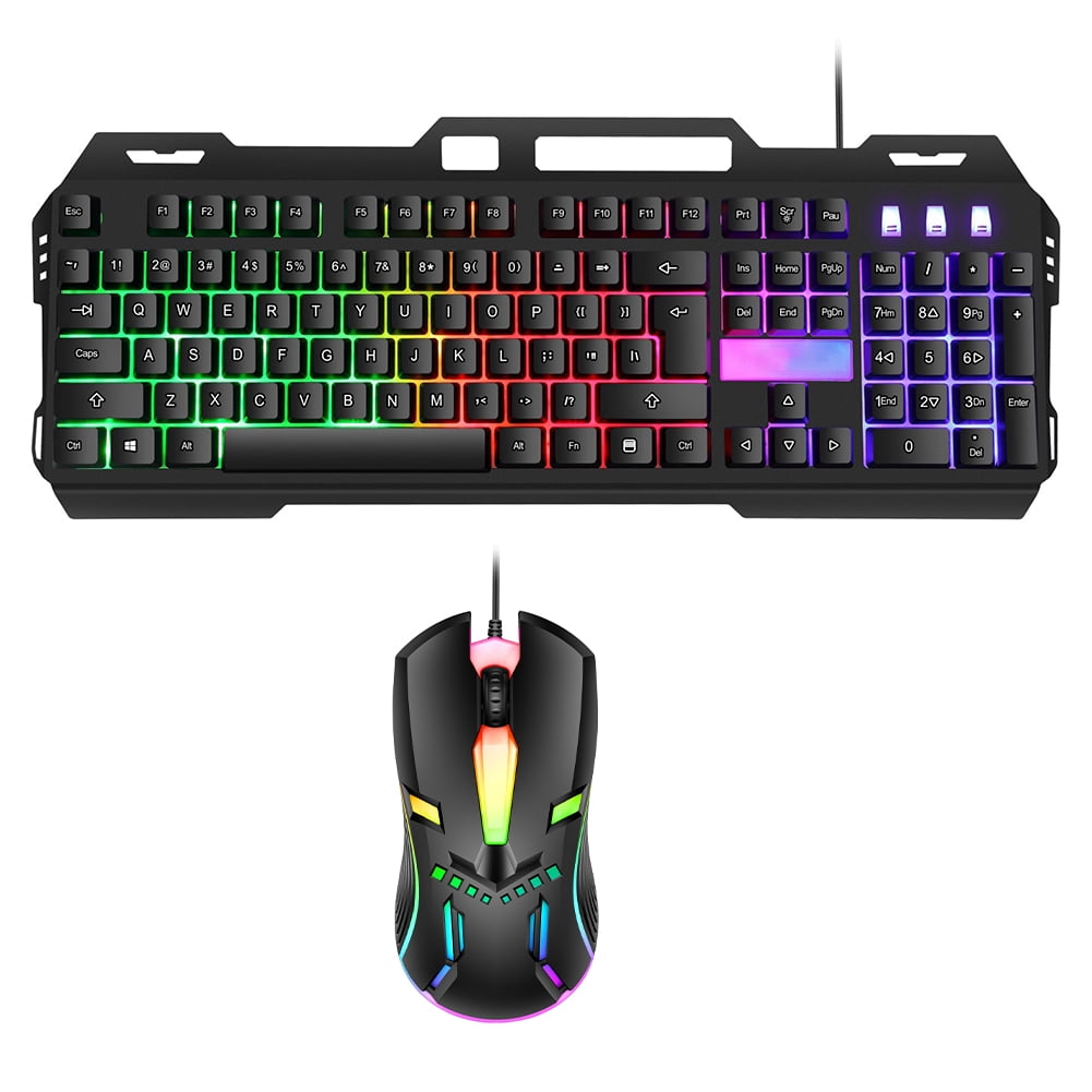 husxh Wired Gaming Keyboard & Mouse Combo Set with Backlight Mechanical ...