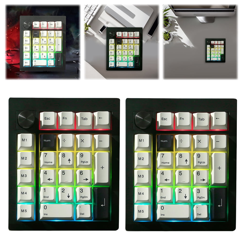 husxh Wireless Mechanical Numpad 2.4 GHz/BT5.0/Type-C Wired 26 Keys ...