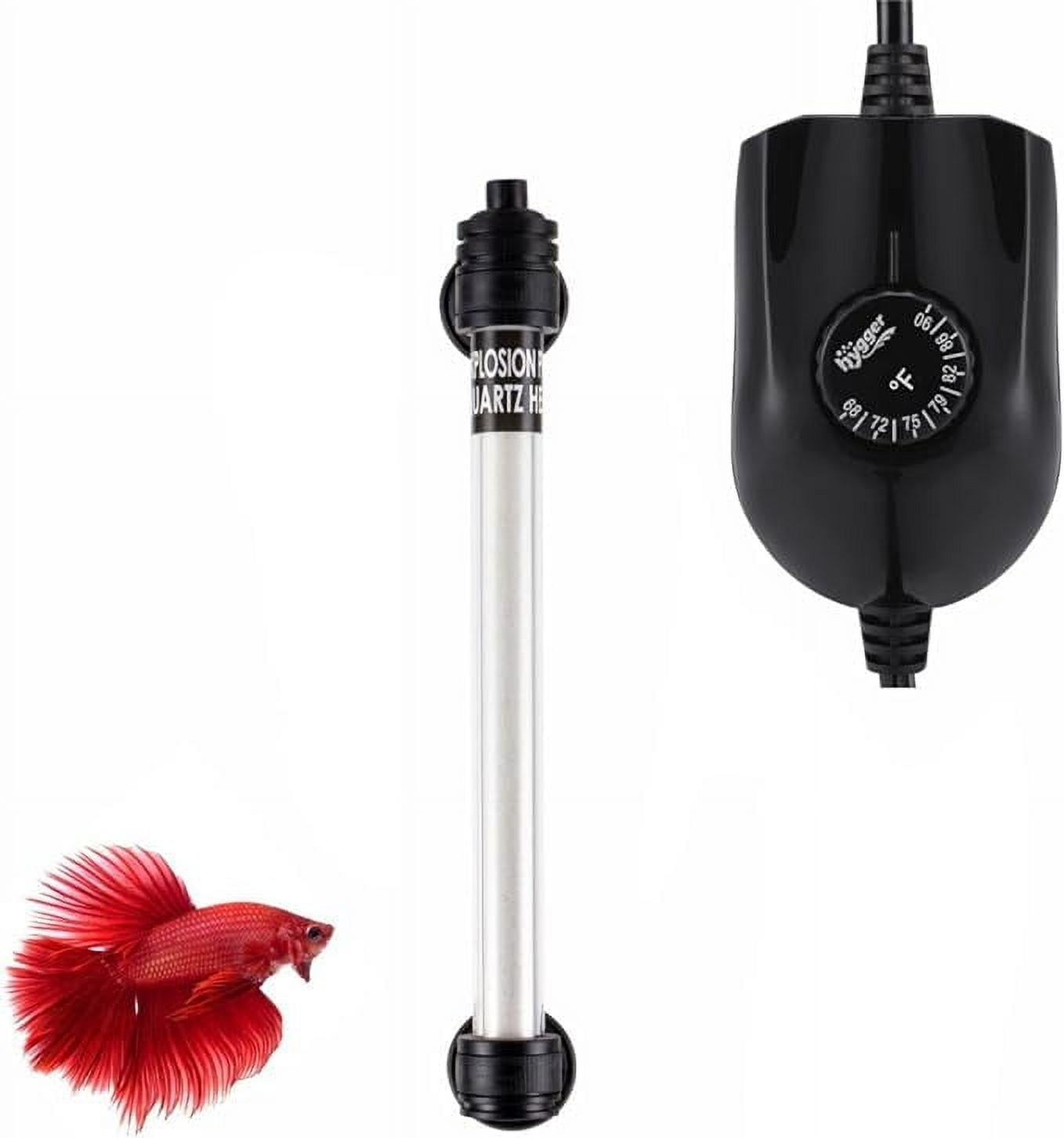 hygger 50W Mini Inline Quartz Glass Aquarium Heater with External ...