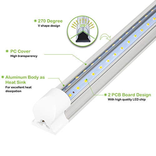 hykolity 4FT LED Shop Light, V Shape Integrated T8 LED Tube Light ...