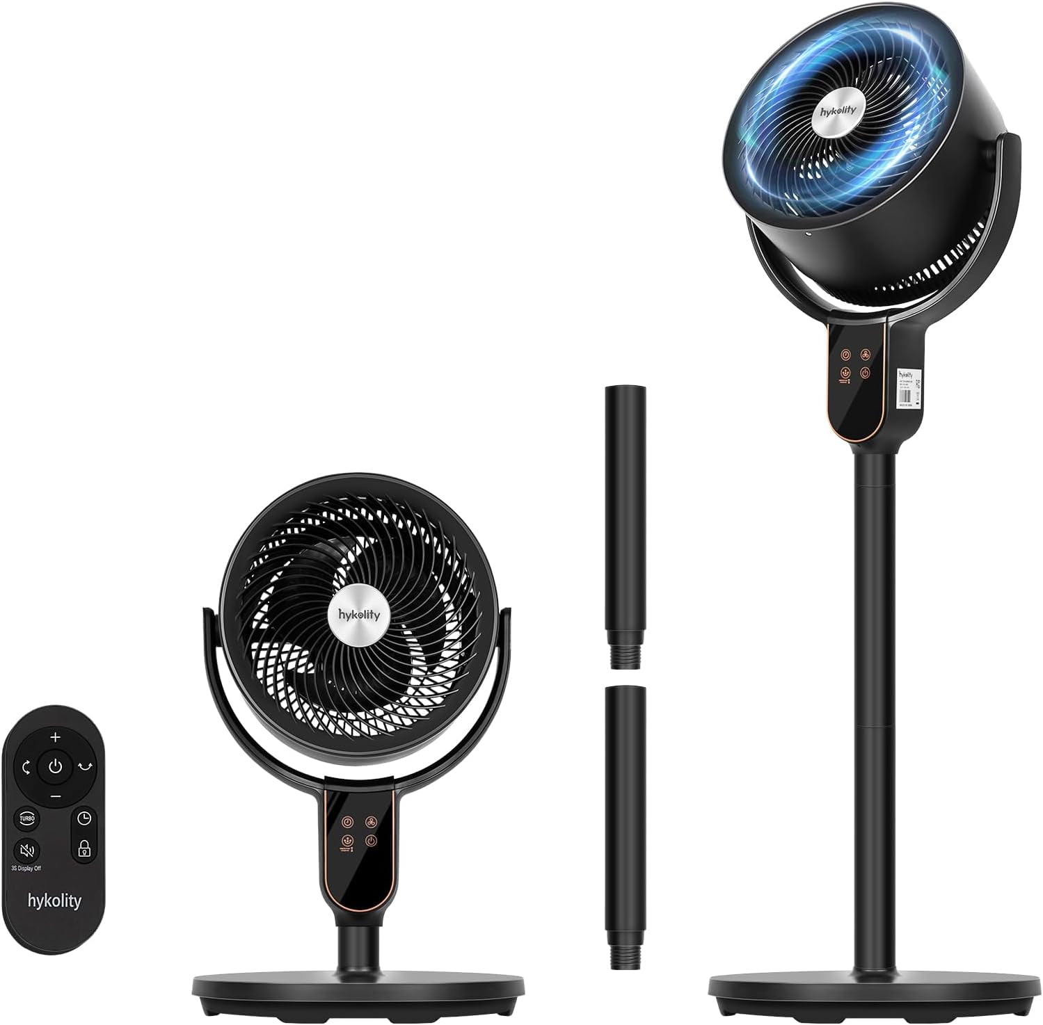 hykolity Fan for Bedroom, 90°+70° Omnidirectional Oscillating Standing ...