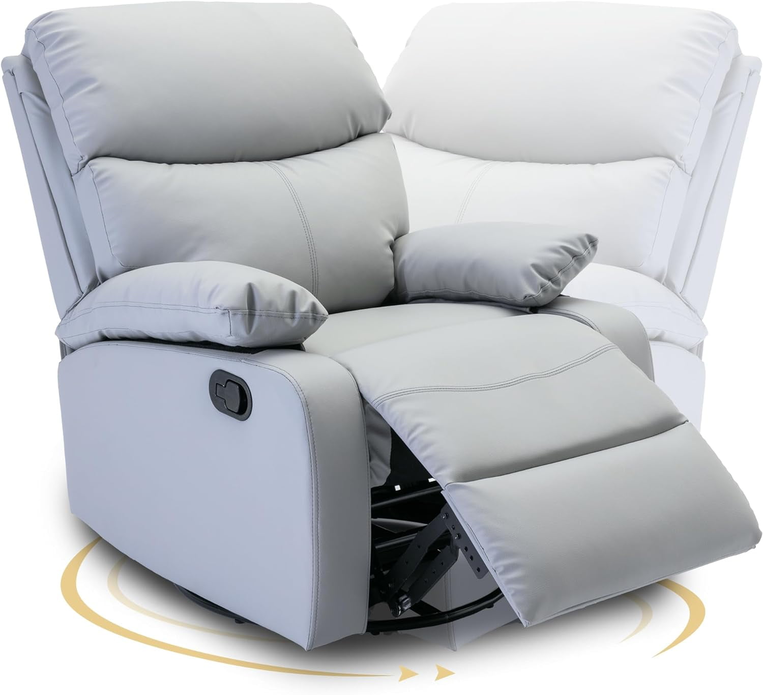 Hzlagm Stylish Genuine Leather Manual Swivel Rocker Recliner ...