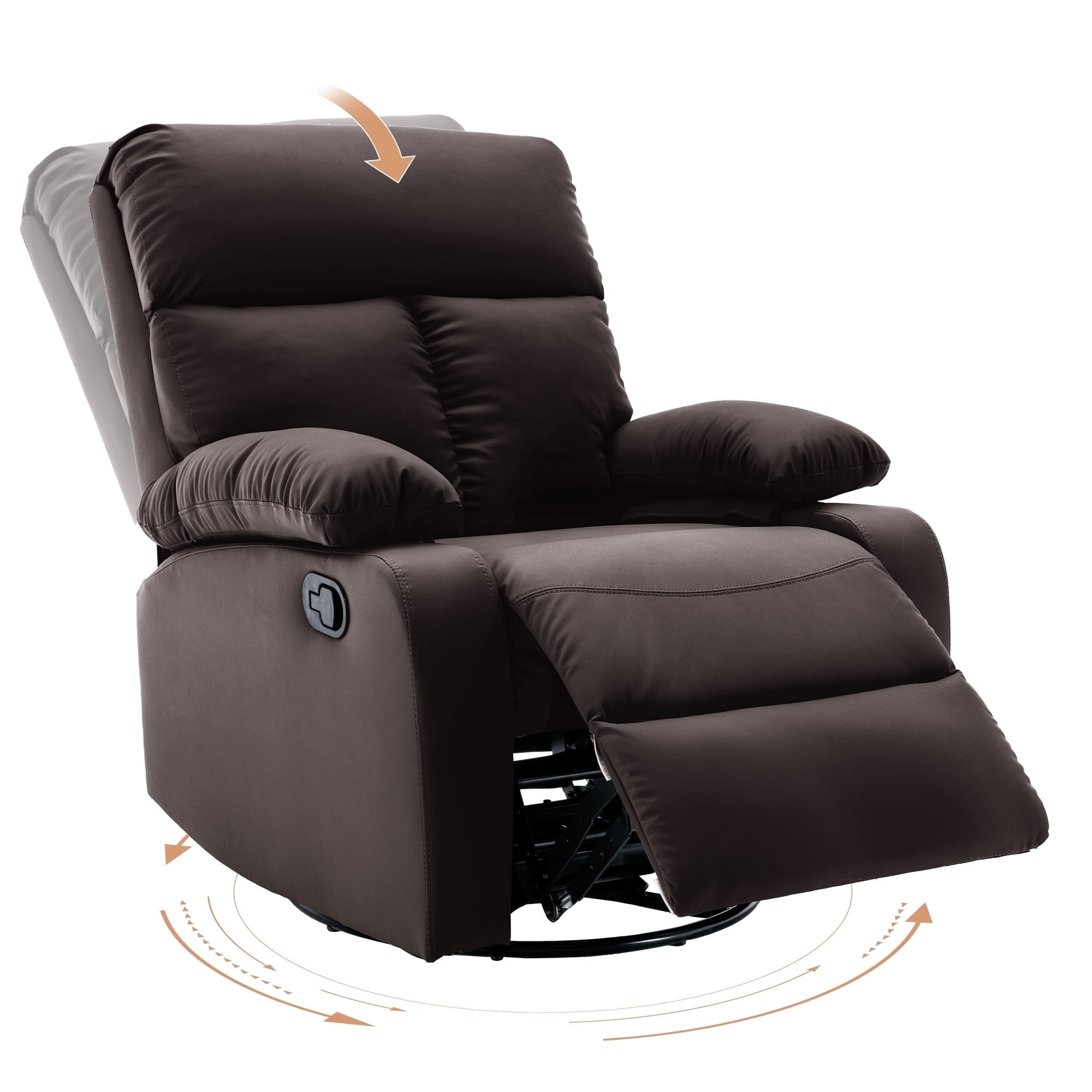 Hzlagm Compact Swivel Recliner Chair with Adjustable Footrest - Ideal ...