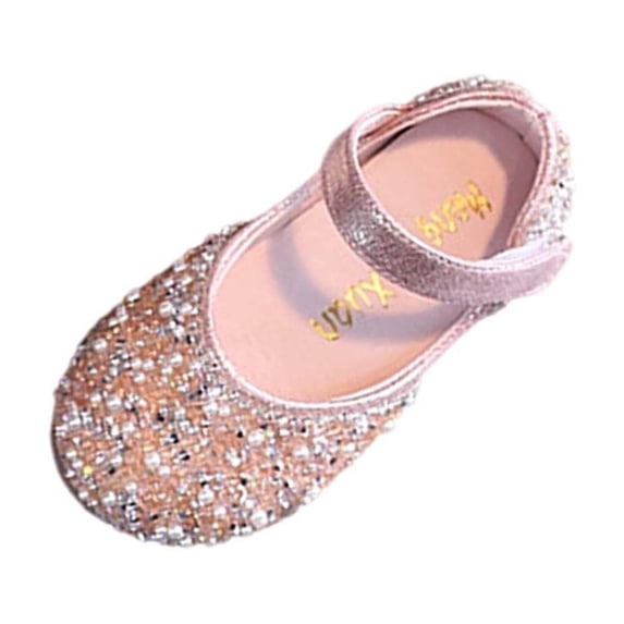 hzomhy Ballet Flats Girls Rhinestone Pearl Elastic Strap Sequins Bling ...
