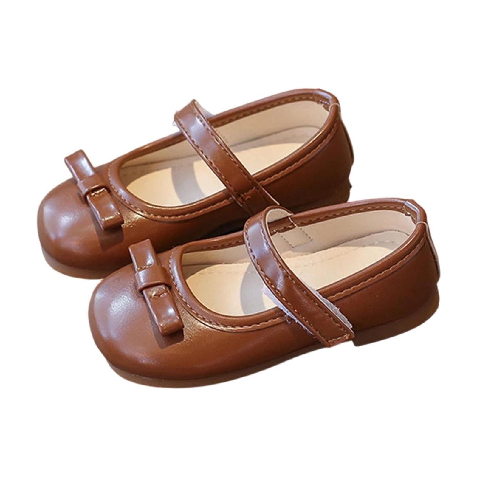 hzomhy Closed Toe Loafers Bow Detail Princess Shoes for Children ...