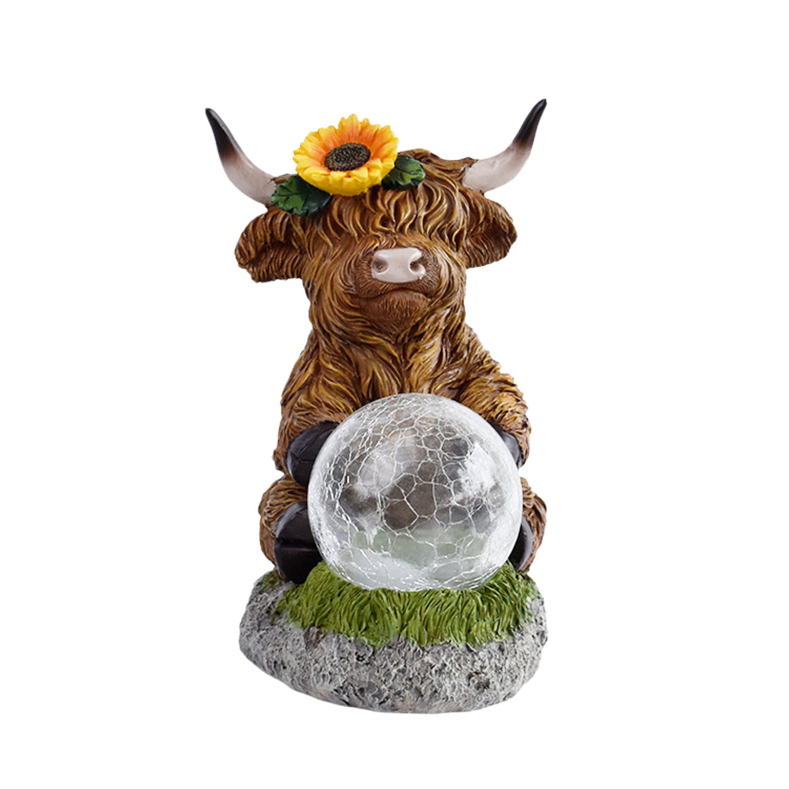 hzomhy Solar Powered Yak Garden Sculpture 9.84X8.07X7.28In Resin ...
