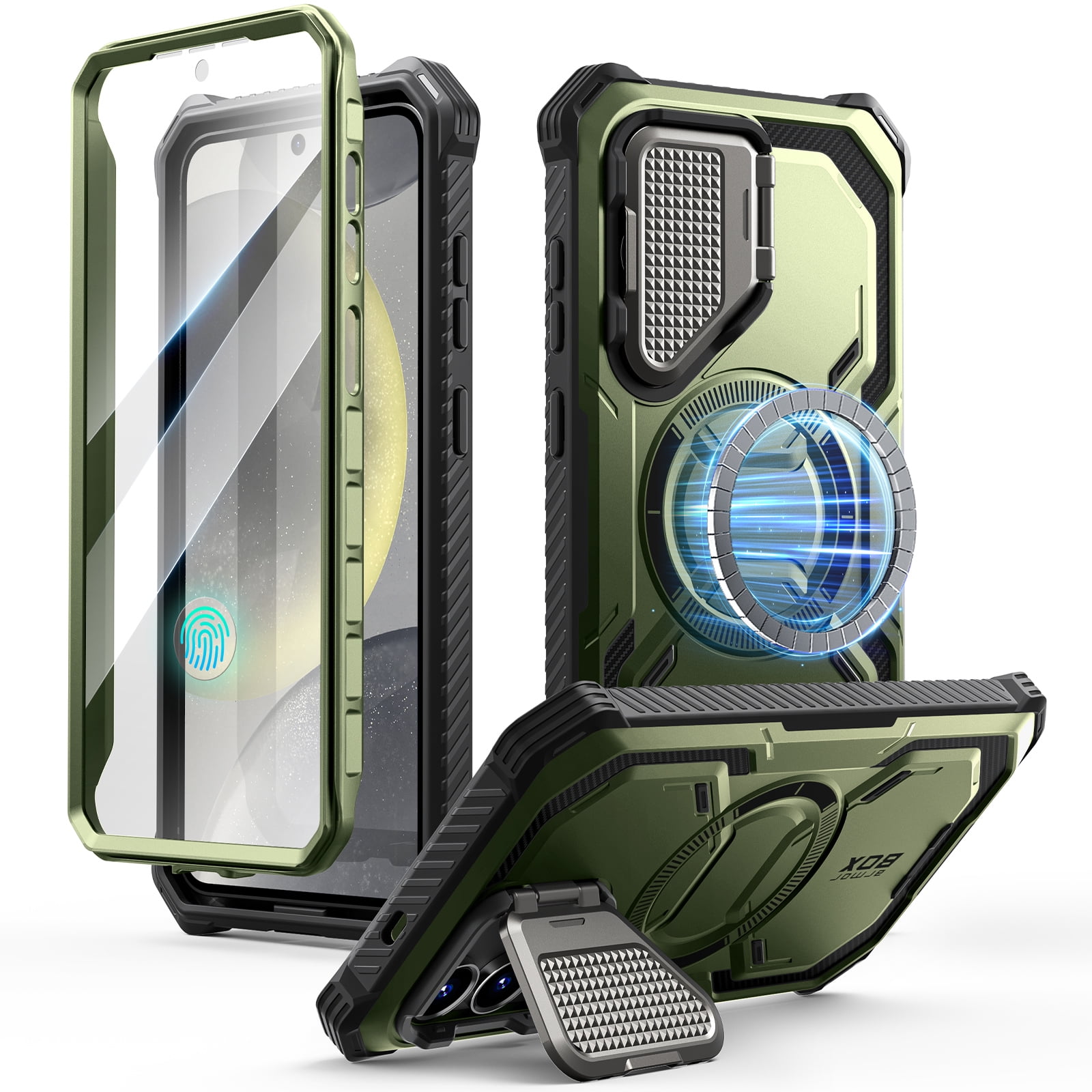 i-Blason Armorbox for Samsung Galaxy S25 Case with Camera Cover Stand Military Protection Full ...