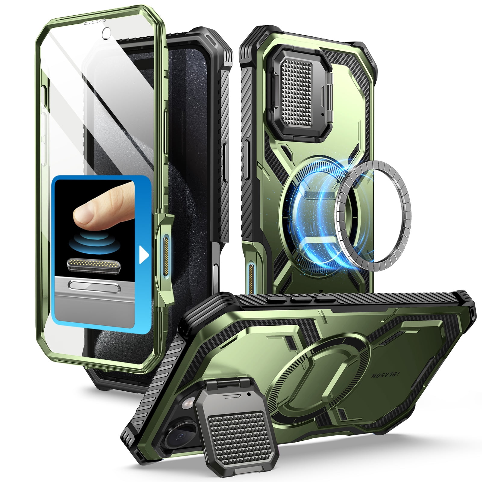 i-Blason Armorbox for iPhone 16 Pro Max Case with Camera Cover Stand ...