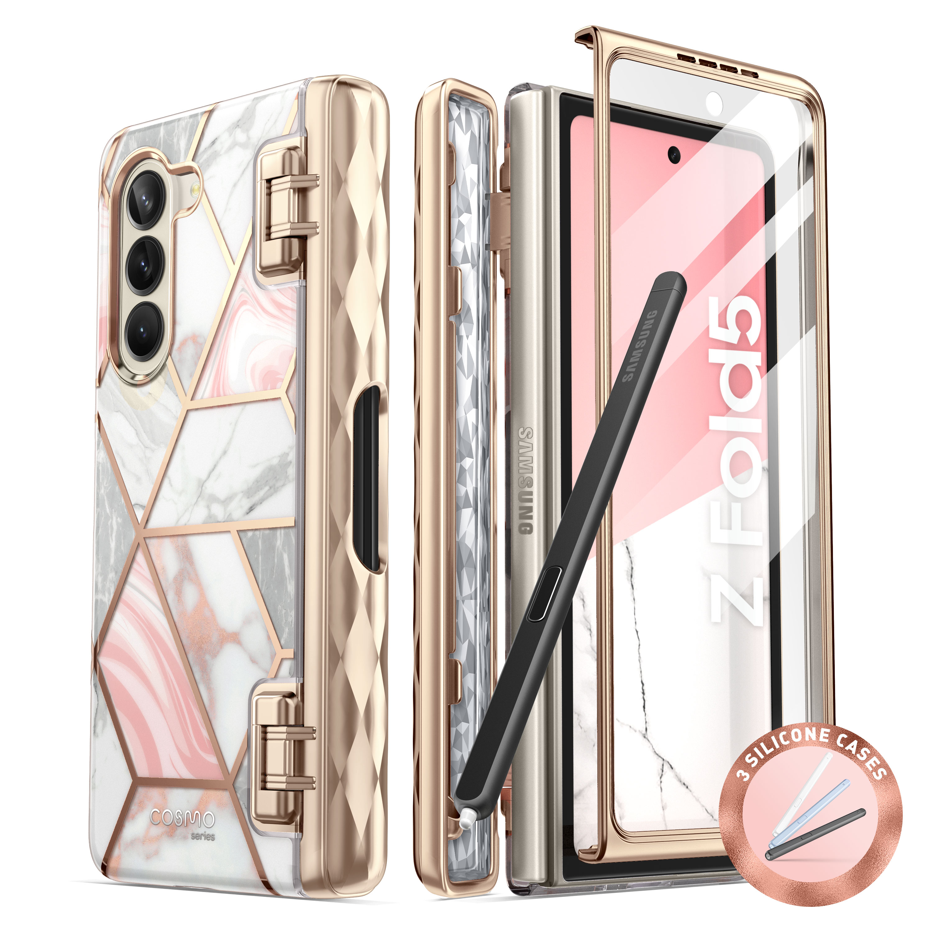 Samsung Galaxy Z Fold 3 Case with S-Pen Holder, Dteck Full Body ...