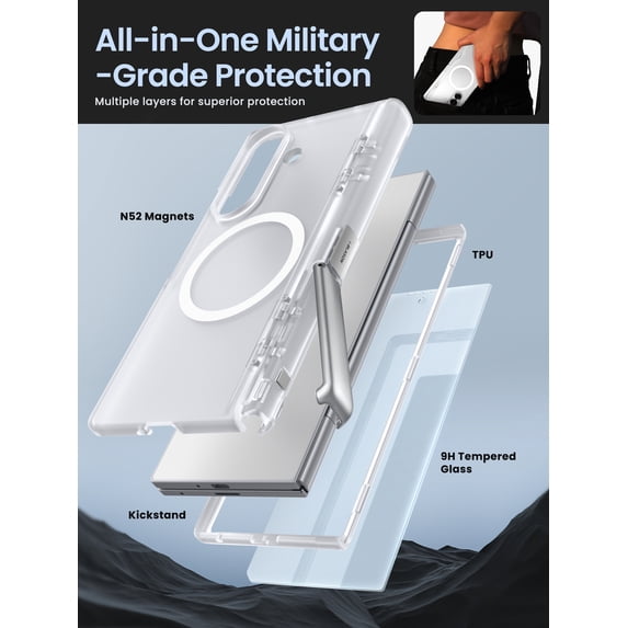 i-Blason Cosmo for Samsung Galaxy Z Fold 7 (2025) Clear Case [Built-in ...
