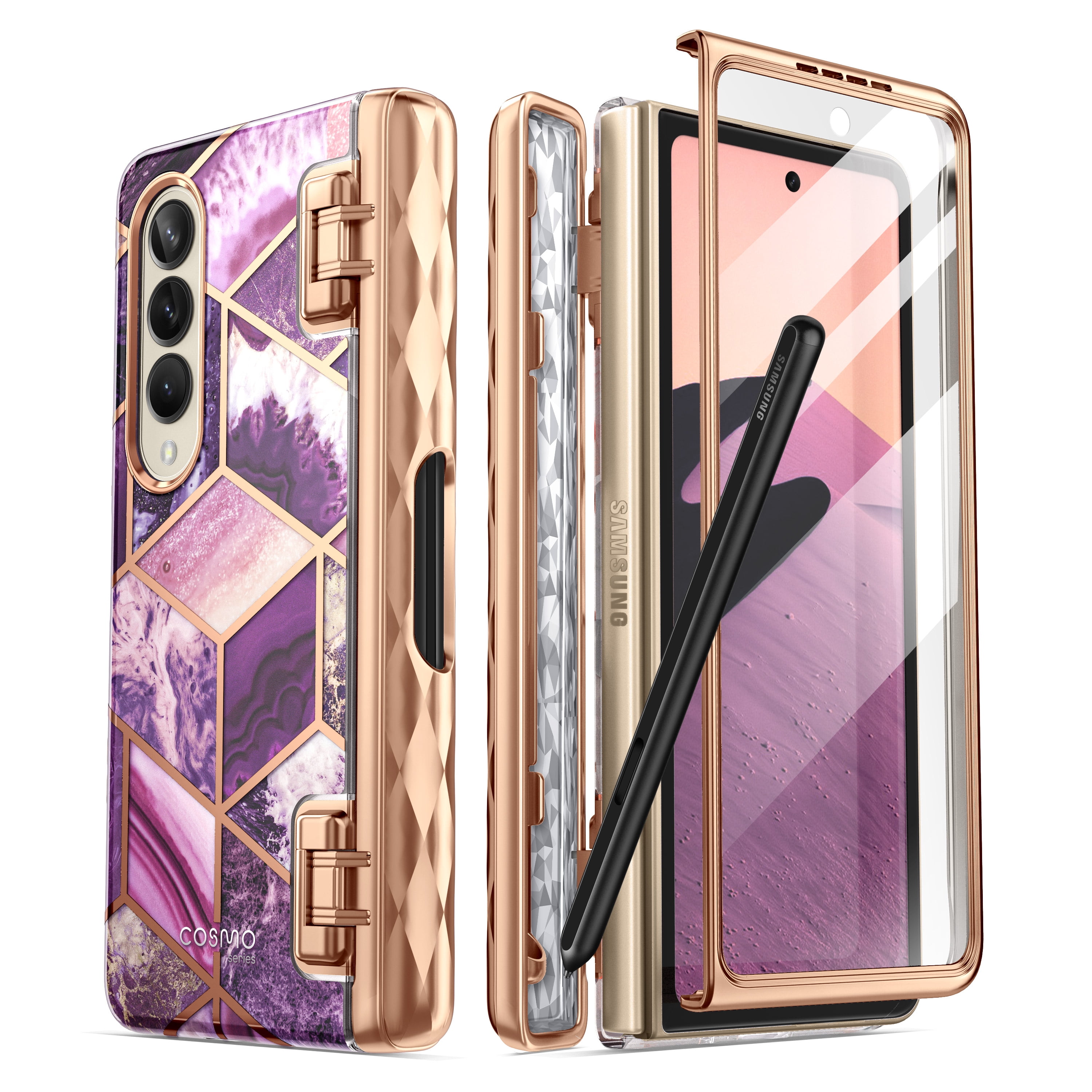 i-Blason Cosmo Series Case for Samsung Galaxy Z Fold 4 Case with Pen Holder 5G (2022), Slim ...