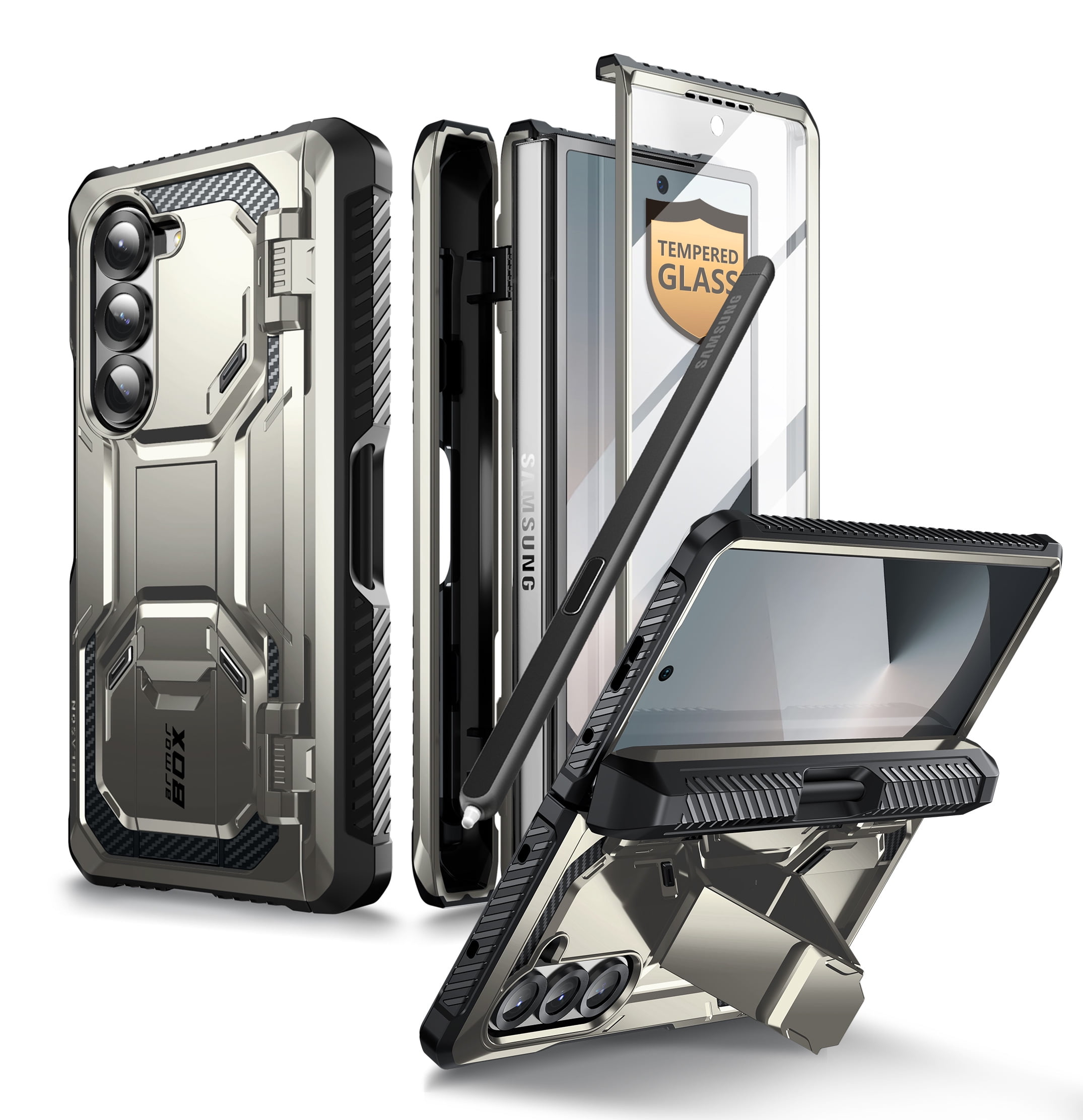 i-Blason for Samsung Galaxy Z Fold 6 Case with S Pen Holder, [Built-in ...