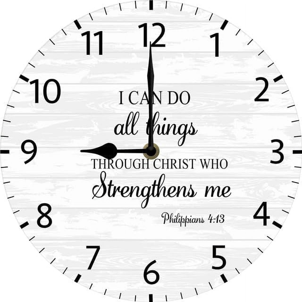 i Can Do All Things Through Christ Christian Wood Clock Christian ...