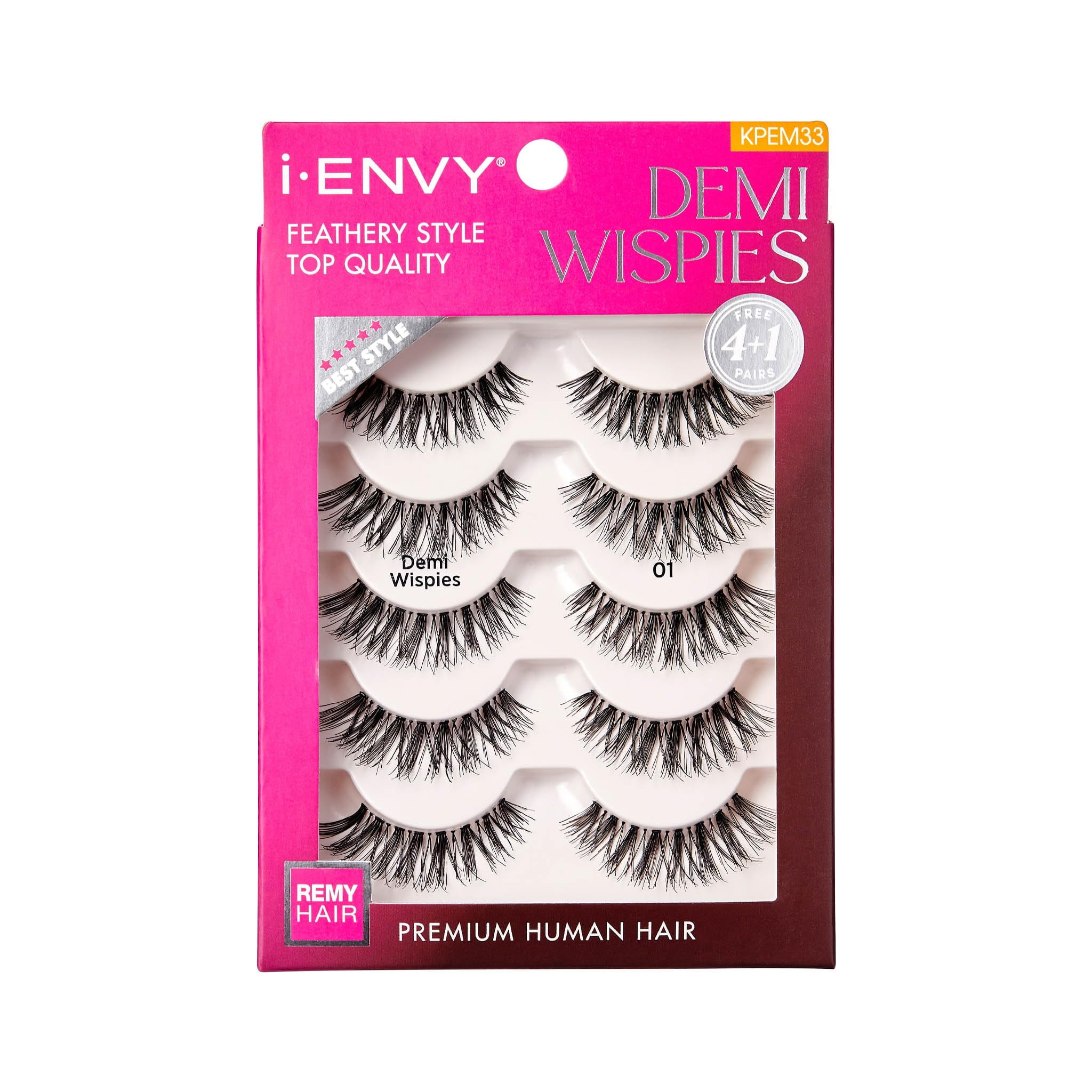 i-ENVY 5 Pairs Demi Wispies False Lashes Multi Pack Natural Look ...