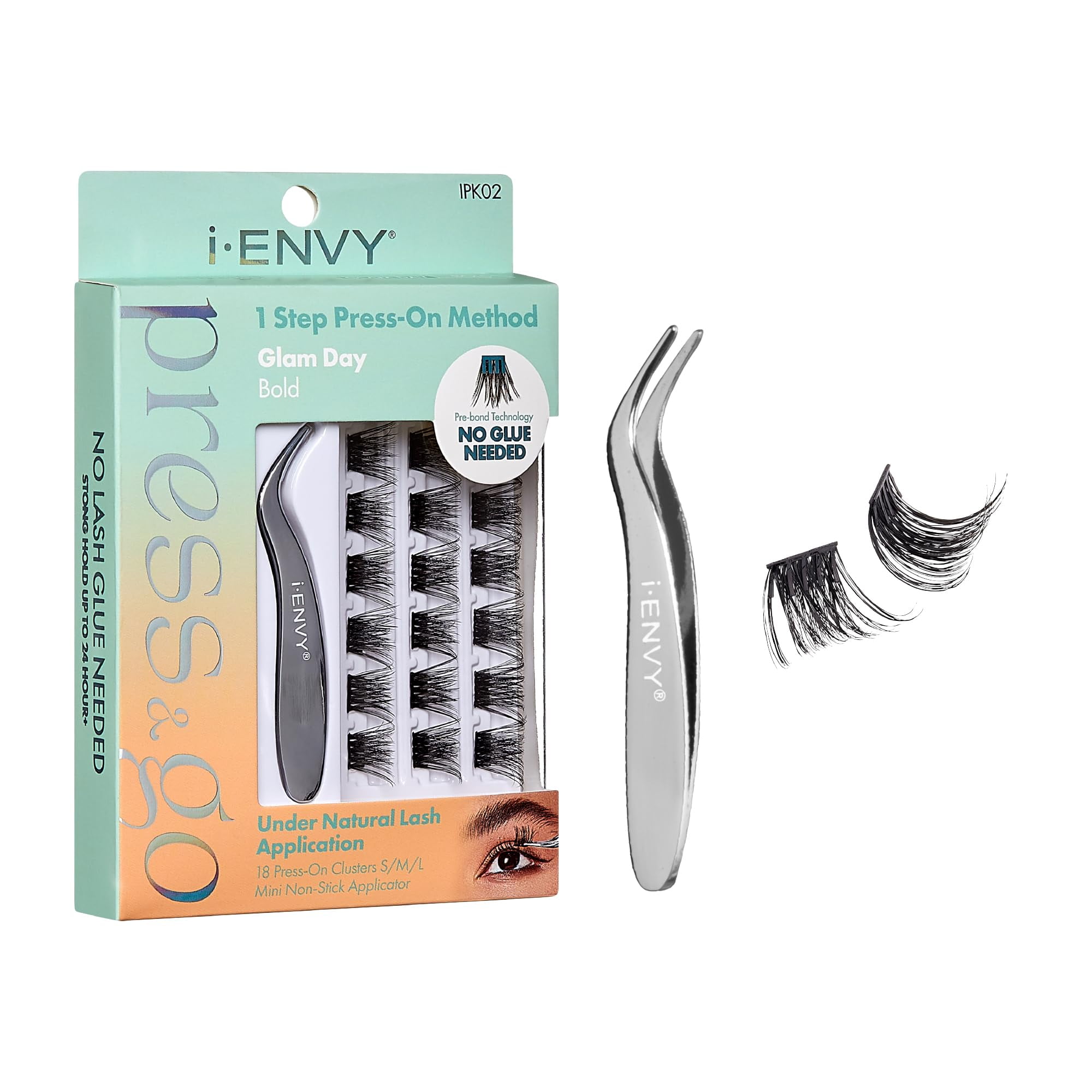 i-ENVY Press&Go Self Adhesive Eyelashes and Applicator Kit, No Glue ...