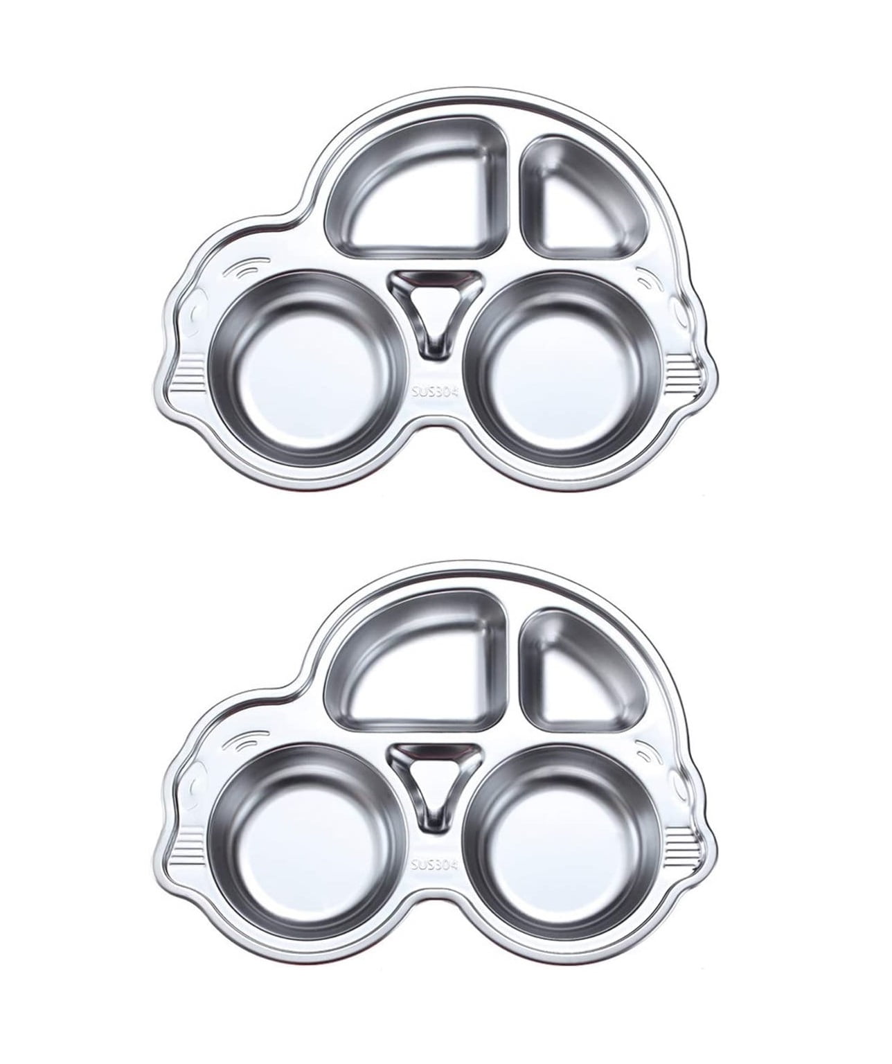 i Kito Cartoon Meal Plates 4section, Car Plates for Kids Meal Trays Set ...