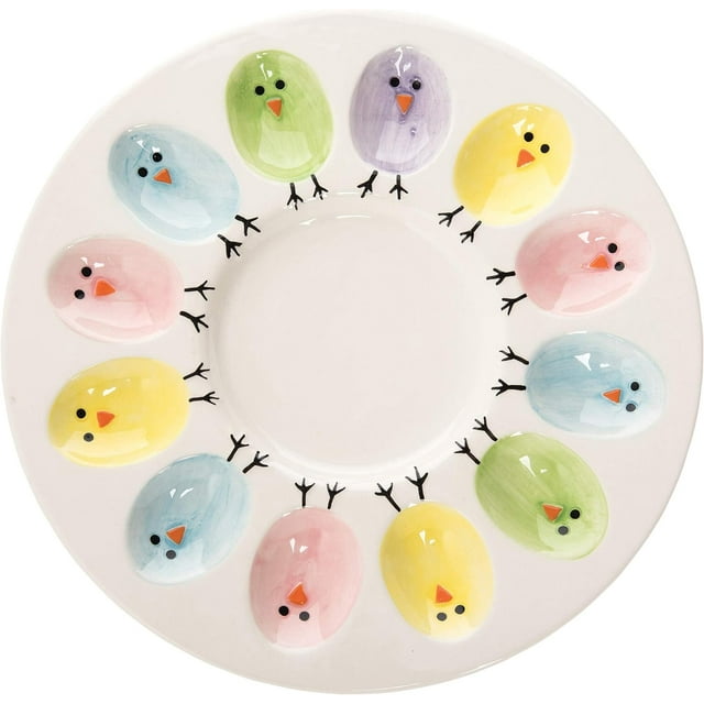i Kito Ceramic Deviled Egg Platter, Easter Chicks Design, Serving Tray ...