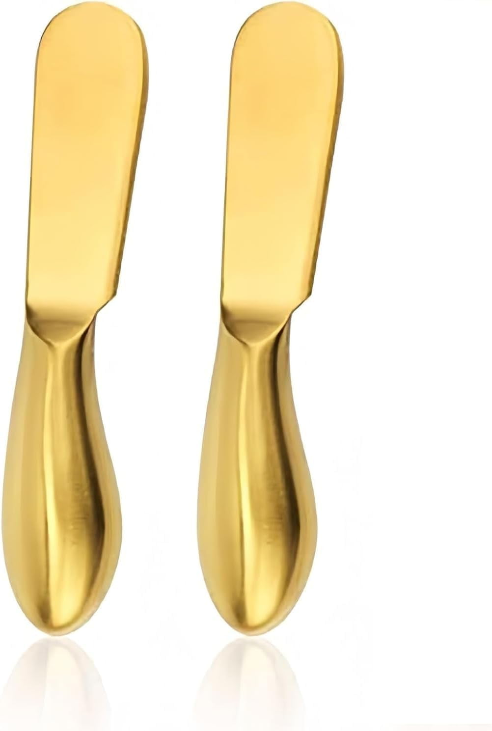 i Kito Golden Butter Knife Stainless Steel 2pack, Flat Butter Spreading ...