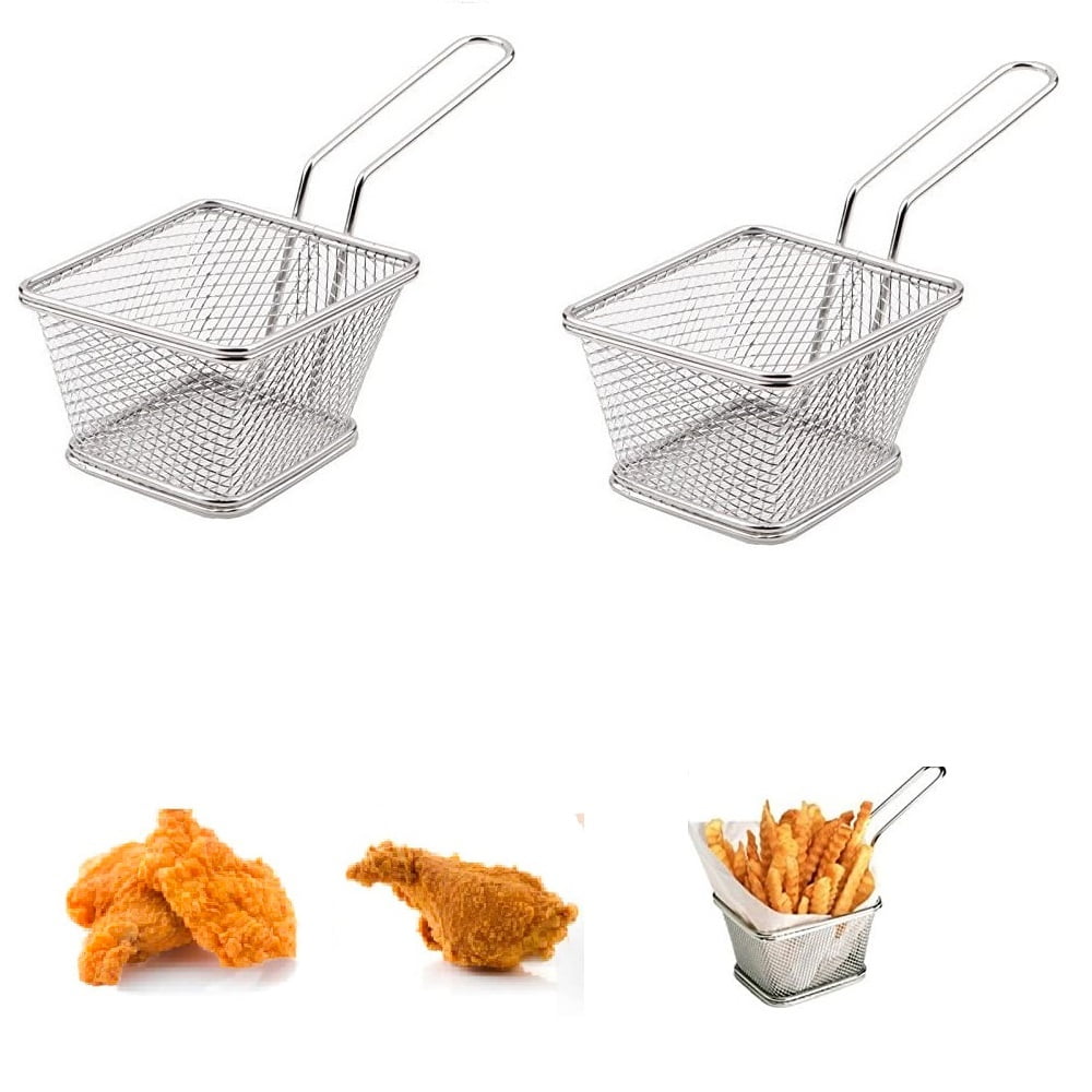 i Kito Mini French Fry Baskets, Fryer Wire Holder with Handle, 304 ...