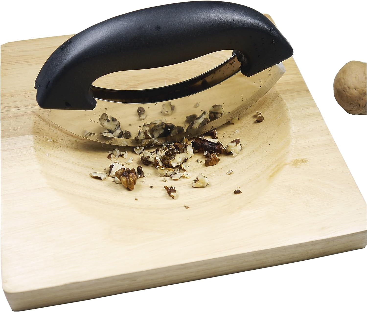 i Kito Slicer Mezzaluna Knife and Board, Double Blade Mezzaluna Salad ...