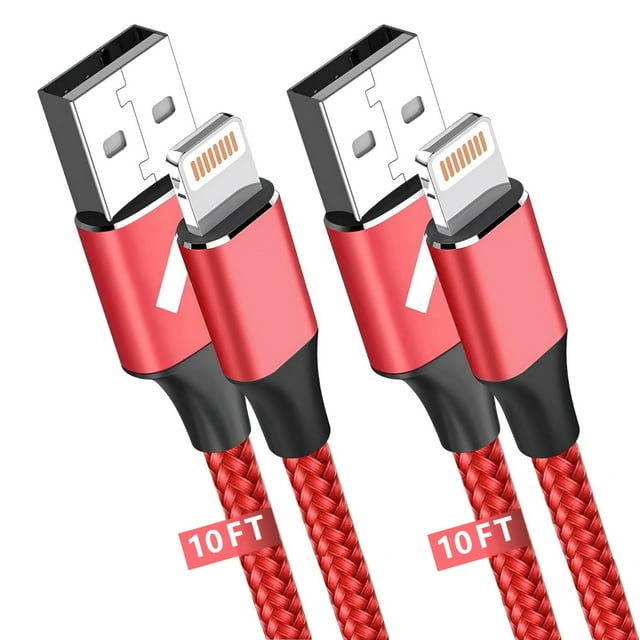 i Phone Charger Cord, Aioneus Long i Phone Charging Cable 10ft 2Pack ...