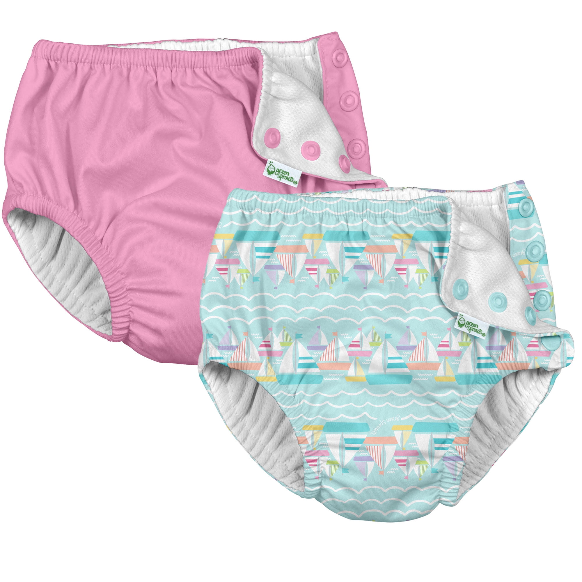 i Play (2 Pack) Girls Reusable Absorbent Baby Swim Diapers - Swimming ...