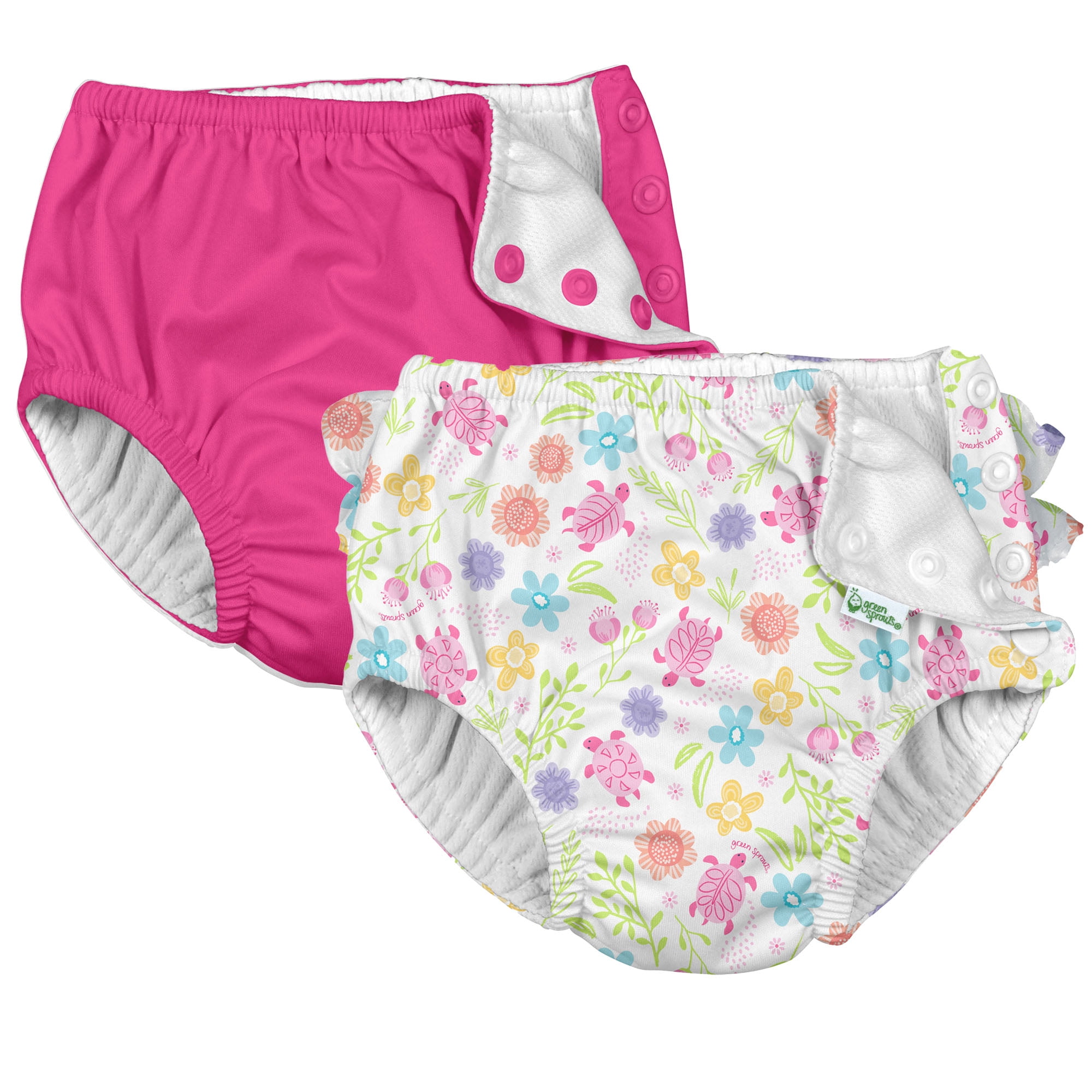 i Play (2 Pack) Girls Reusable Absorbent Baby Swim Diapers - Swimming ...