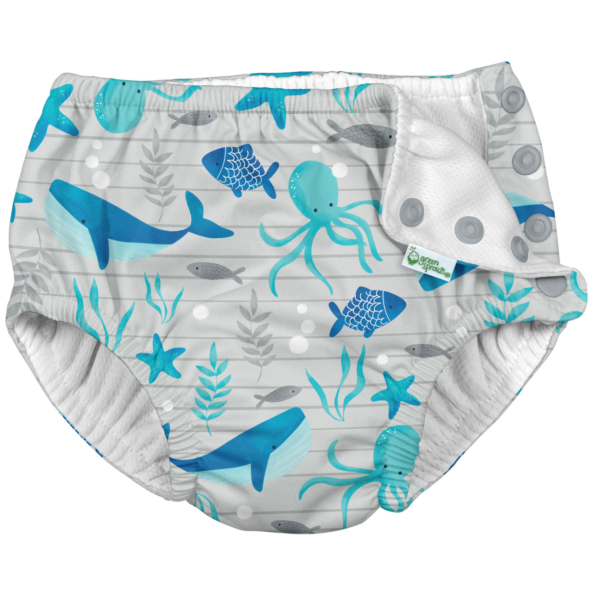i Play Boys Reusable Absorbent Baby Swim Diapers Gray Undersea 24 ...