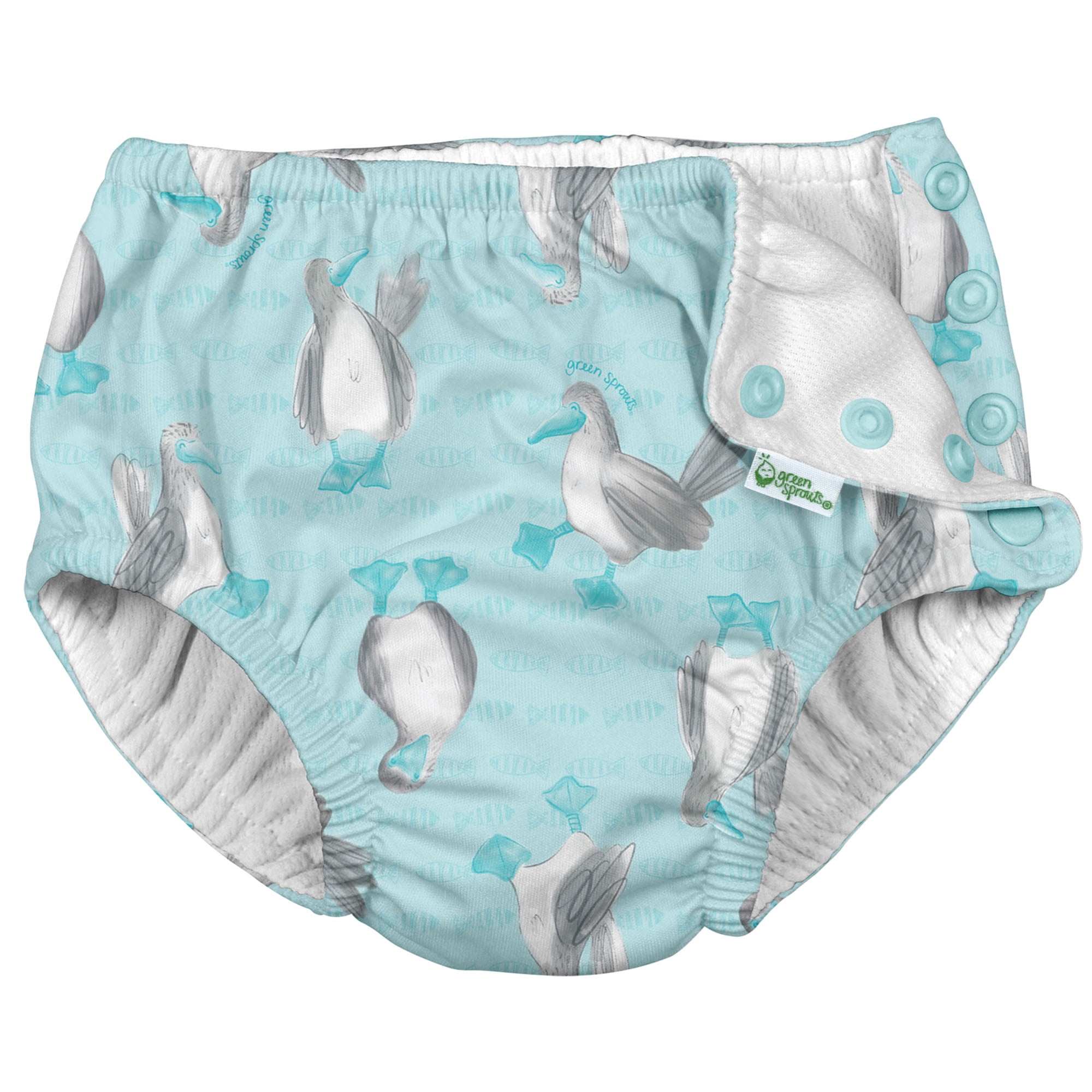 i Play Boys Reusable Absorbent Baby Swim Diapers Light Aqua Blue-footed ...