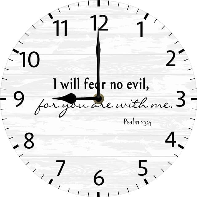 i Will Fear No Evil For You Are With Me Christian Quotes Wall Clock ...
