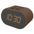 i-box Lite Wooden Alarm Clock with USB Phone Port, LED Display, FM ...