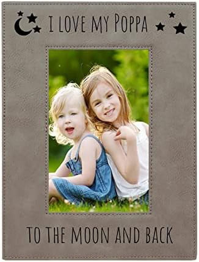 i love my poppa to the moon and back laser engraved faux leather ...