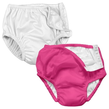 i play Baby and Toddler Snap Reusable Swim Diaper - Hot Pink and Coral ...