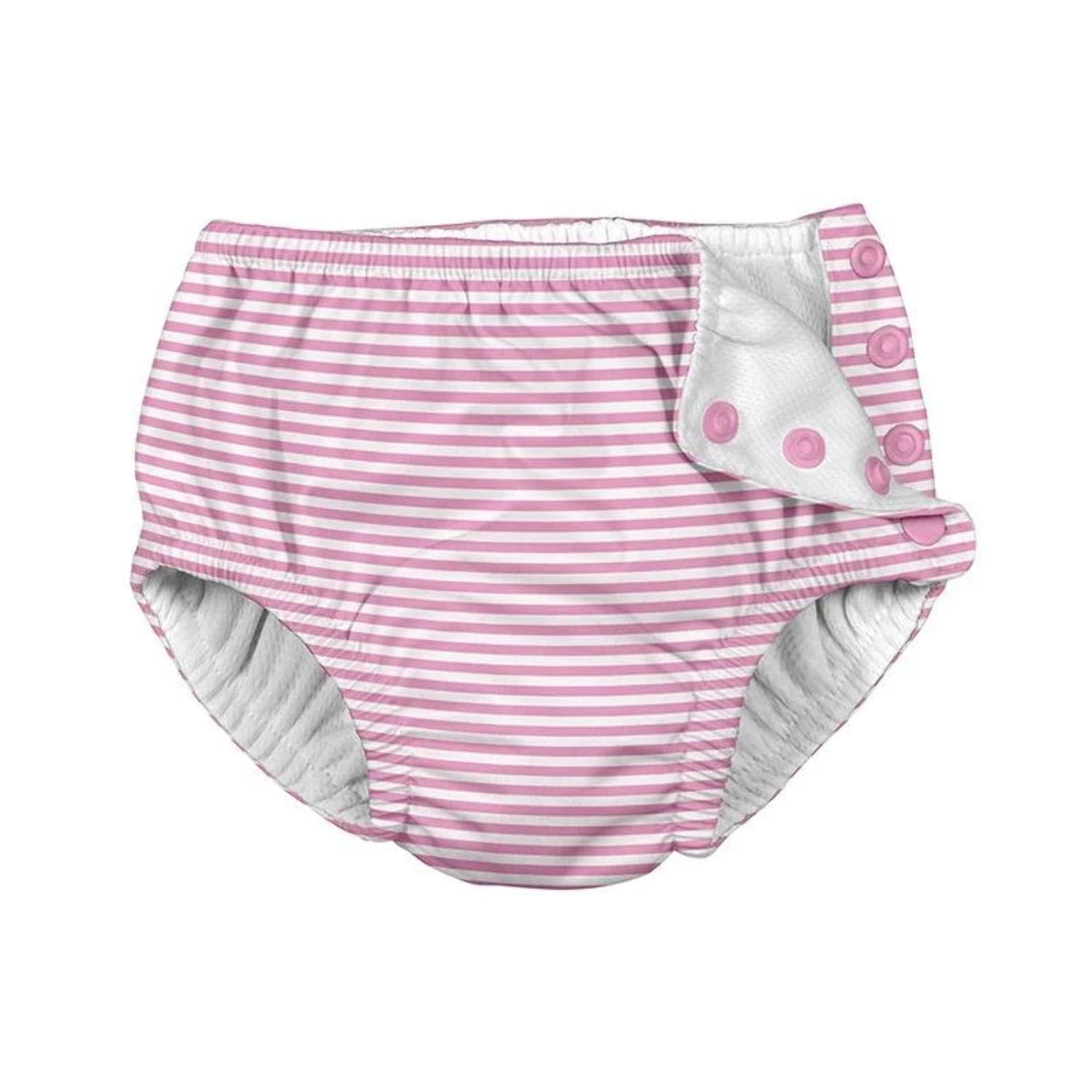 i play Snap Reusable Absorbent Swimsuit Diaper, Light Pink Pinstripe ...