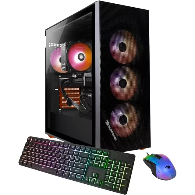 iBUYPOWER Scale Orange Gaming PC Desktop Computer (AMD Ryzen 5 5500 CPU ...