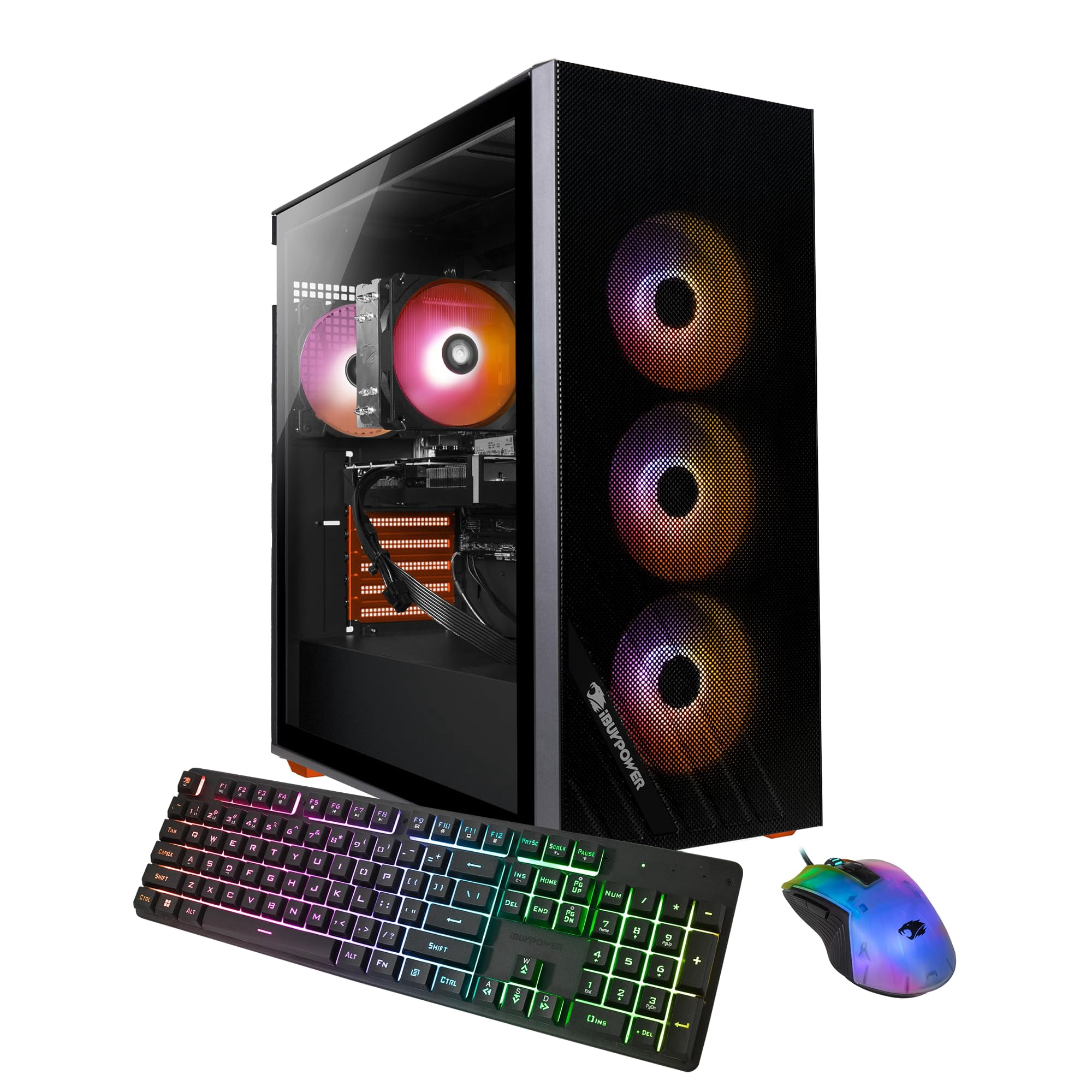 iBUYPOWER Scale Orange Gaming PC Desktop Computer (AMD Ryzen 5 5500 CPU ...