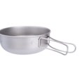 iBasingo 3-Piece Set Titanium Pot Set Camping Cooking Pan with Folding ...