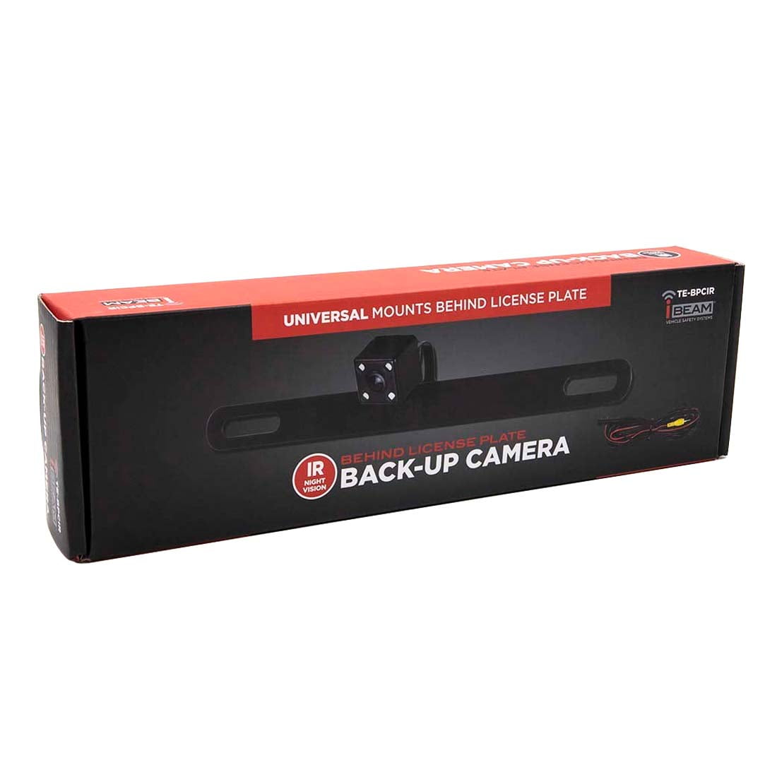 iBeam TE-BPCIR Behind License Plate Mount Rear-View Backup Camera w/ IR ...