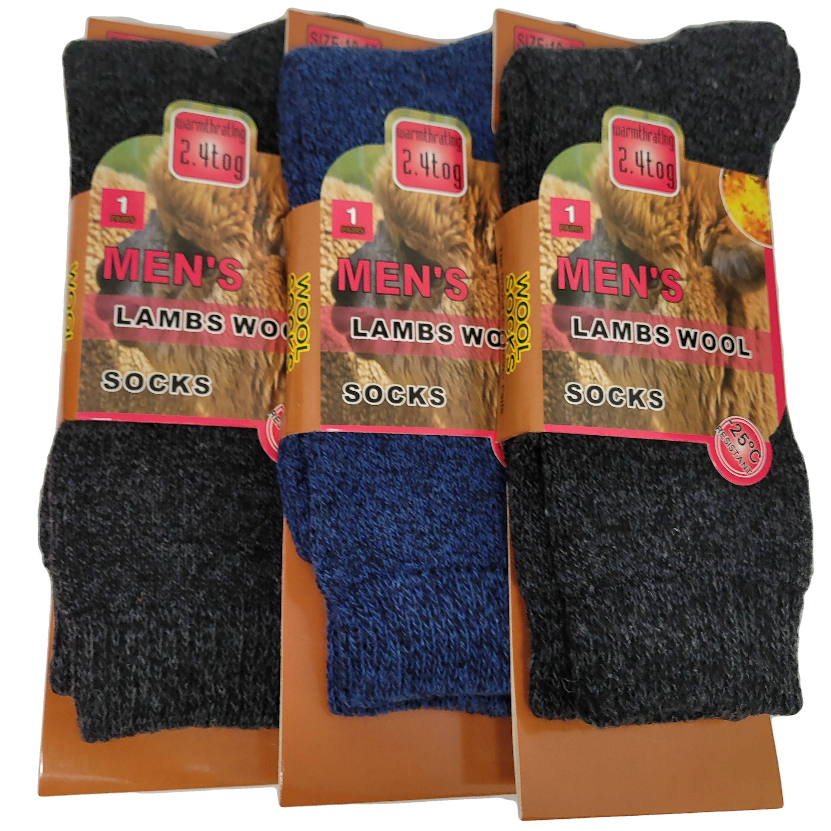 iBerryNY Men Lamb Wool Socks, Warm Winter Thermal Socks, Cozy ...