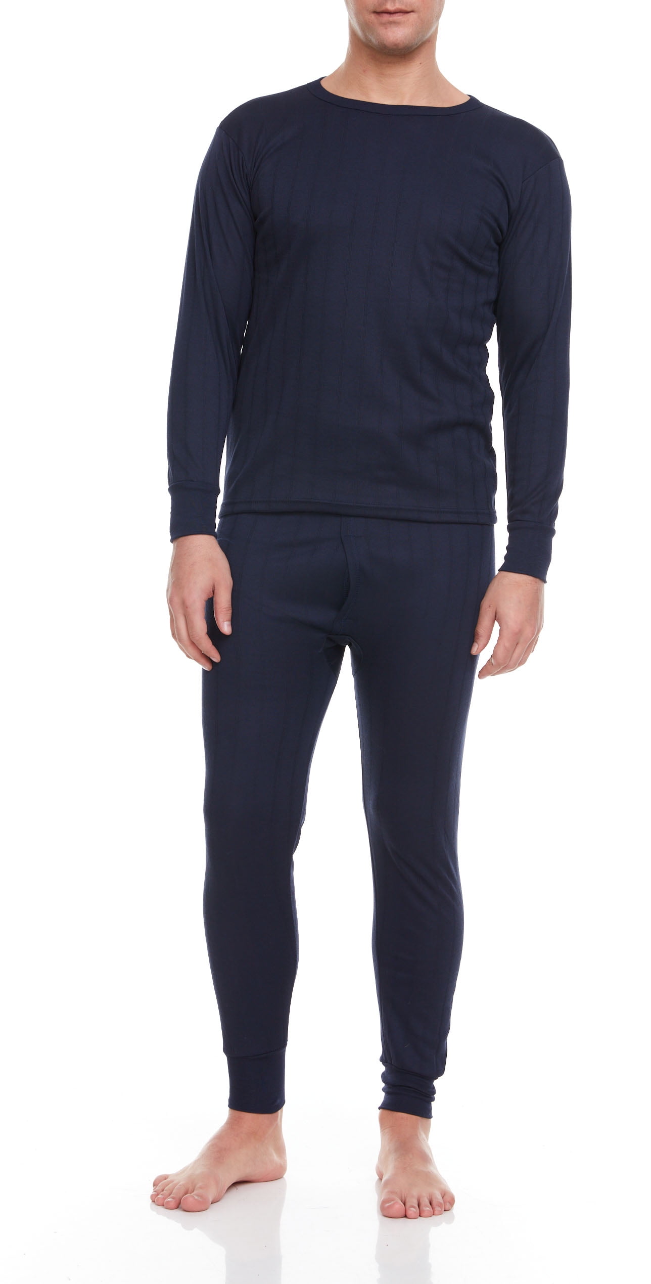 iBerryNY Men's Cold Weather Wear Set, 100% Cotton Fleece Lined Thermal ...