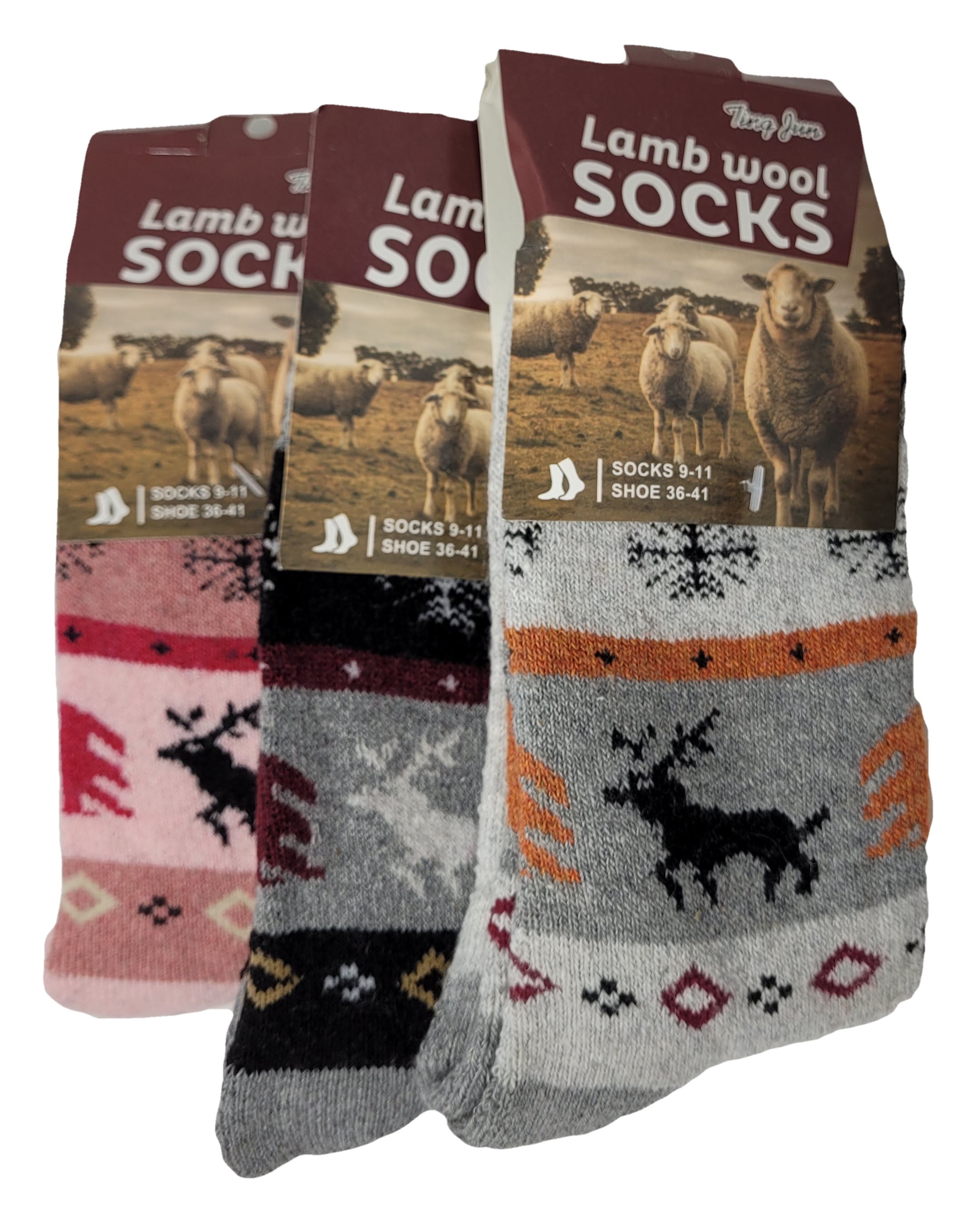 iBerryNY Women Lamb Wool Socks Thermal Warm Winter Hiking Boot Crew, 3 ...