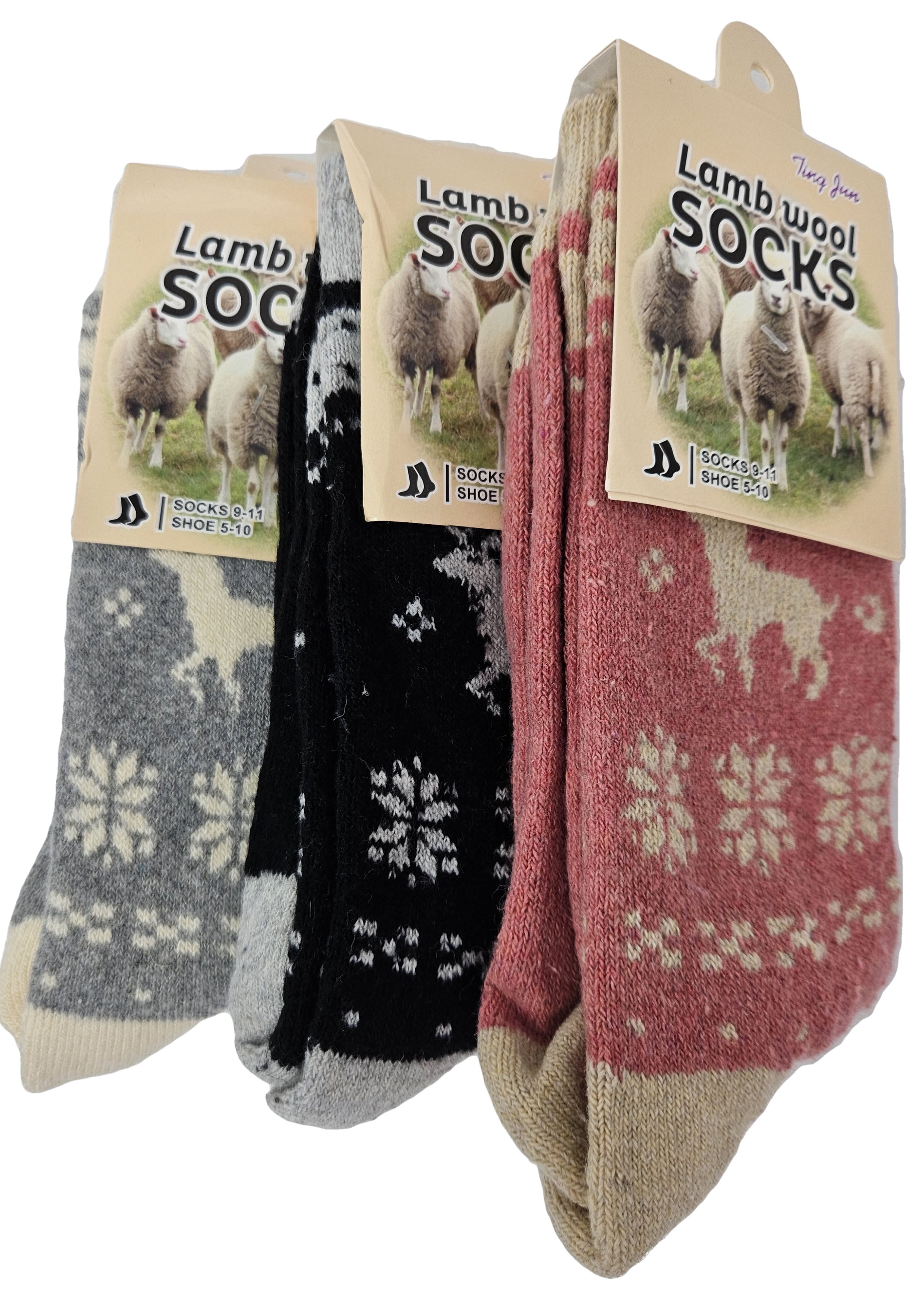 iBerryNY Women Lamb Wool Socks Thermal Warm Winter Hiking Boot Crew, 6 ...