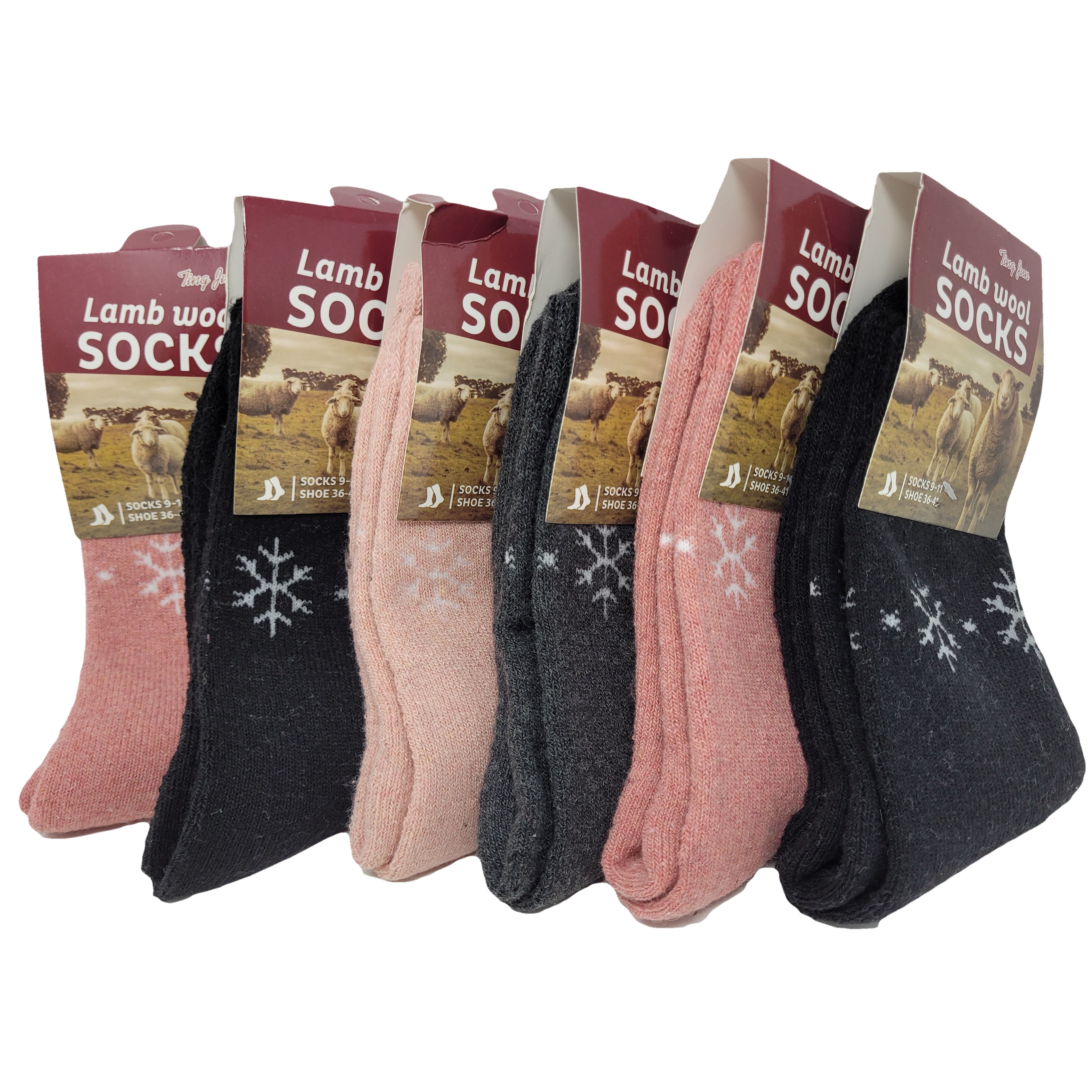 iBerryNY Women Lamb Wool Socks Thermal Warm Winter Hiking Boot Crew, 6 ...