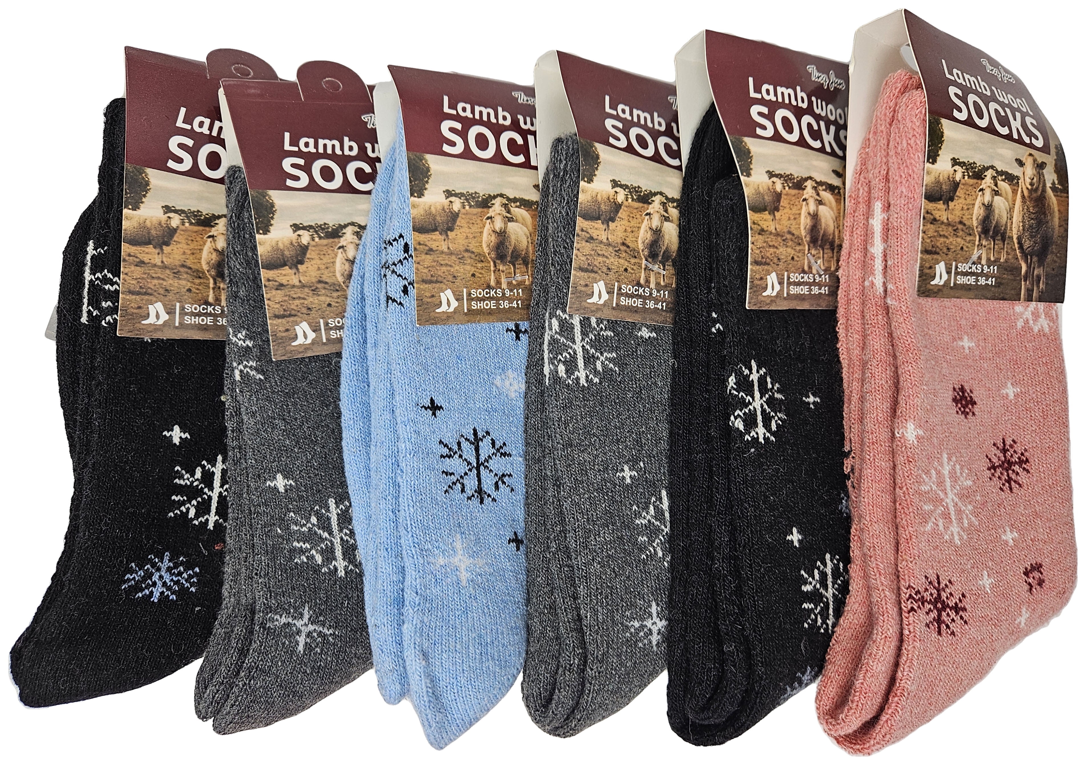 iBerryNY Women Lamb Wool Socks Thermal Warm Winter Hiking Boot Crew, 6 ...