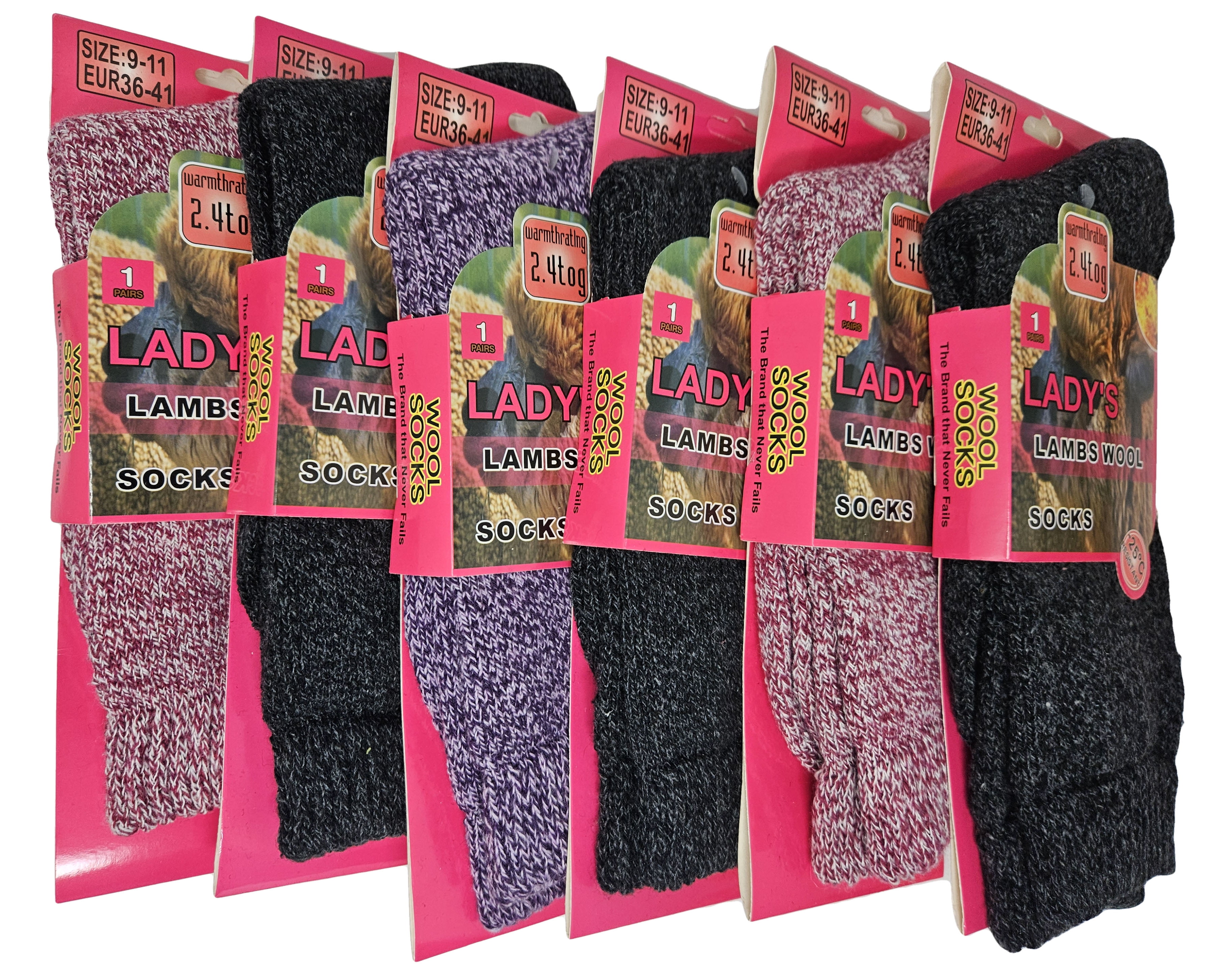 iBerryNY Women Lamb Wool Socks, Warm Winter Thermal Marled Socks, Size ...