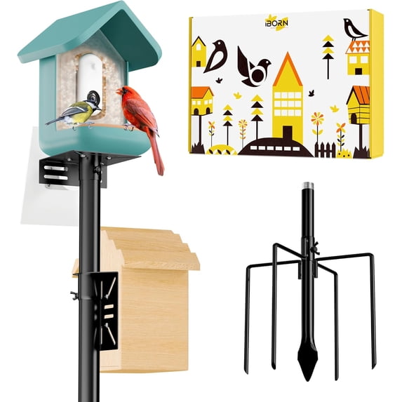iBorn Smart Bird Feeder Pole Mounting Kit Bluebird House Pole for ...
