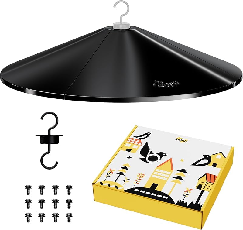 iBorn Squirrel Baffle for Bird Feeder Pole, 19.5” Oversized Squirrel ...