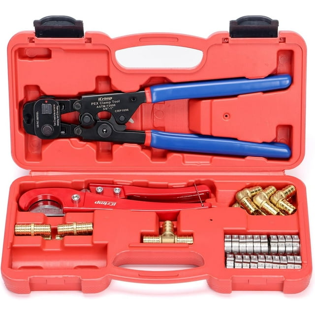 iCRIMP Ratchet PEX Cinch Tool with Removing function for 3/8 to 1-inch Stainless Steel Clamps ...